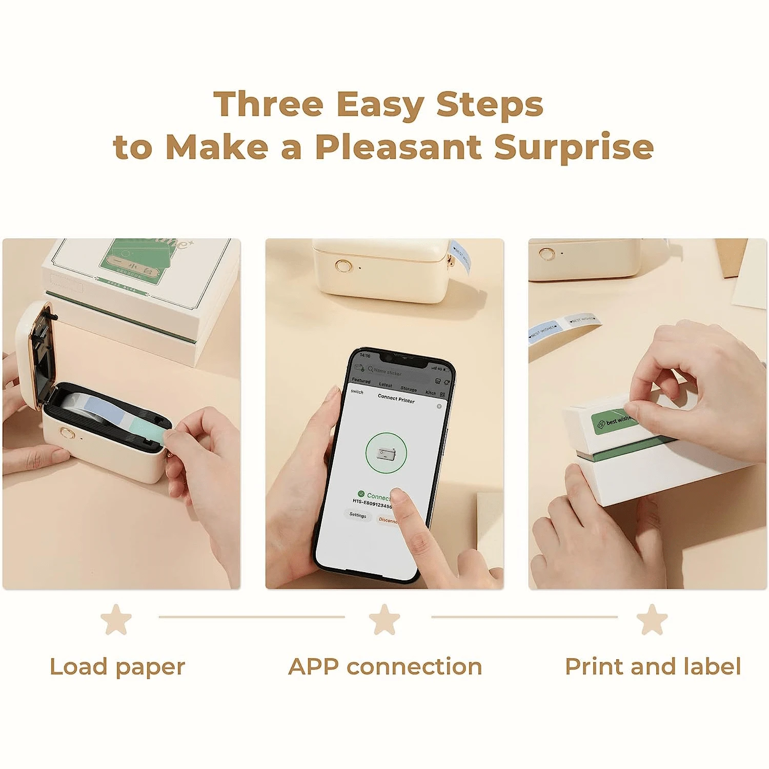 NIIMBOT H1S Label Maker Machine With Tape, Half Inch Print Width ...