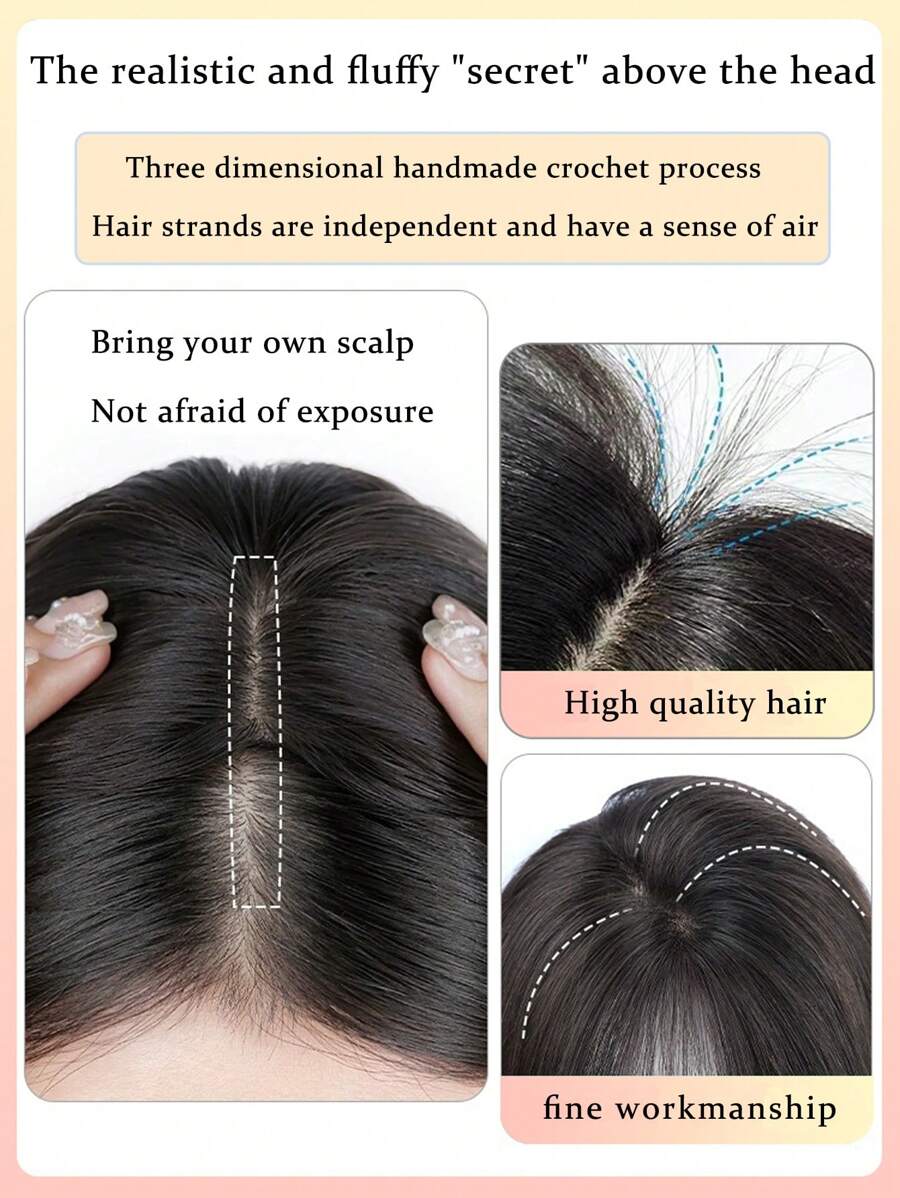 10 Inch Wig Patch For Fluffy Hair Growth On The Top Of The Head, With A ...