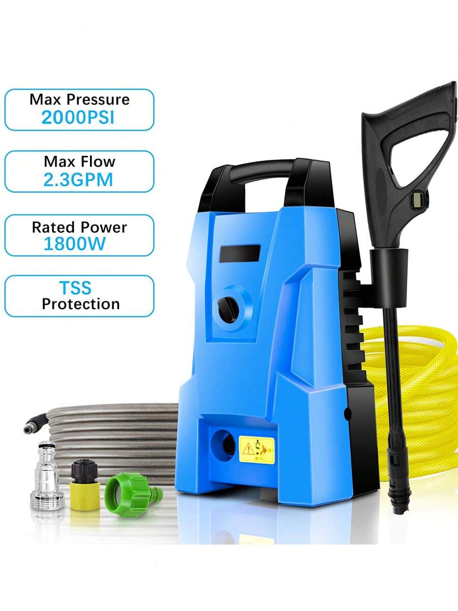 2000-PSI 2.3-GPM Electric Pressure Washer 1800W High Pressure Washer ...