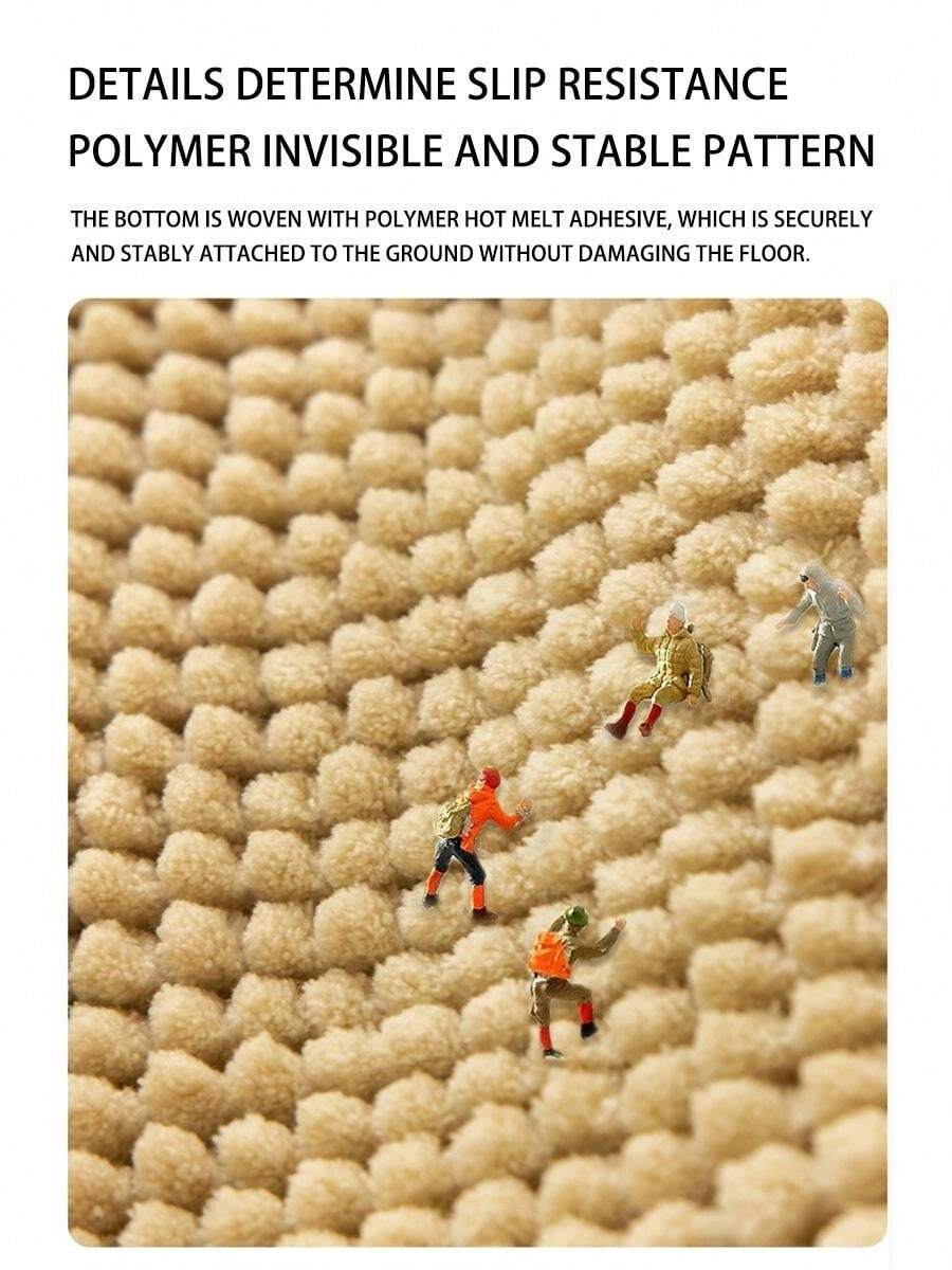 1pc Solid Color Rectangle Shaped Bath Mat With Anti-Slip Bottom ...