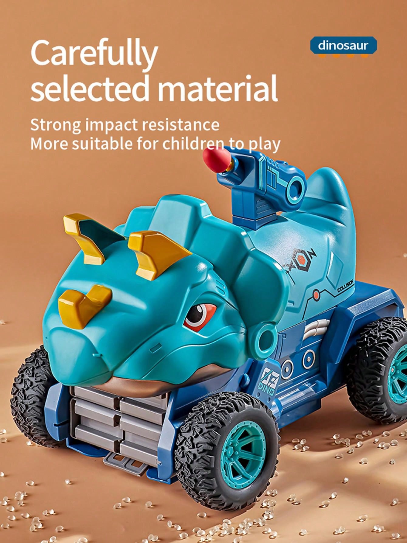 Cartoon Dinosaur Themed Alloy Car Play Set With Tyrannosaurs ...