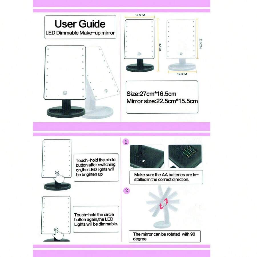 Led Makeup Mirror, Desktop Style With Light And High Definition For ...