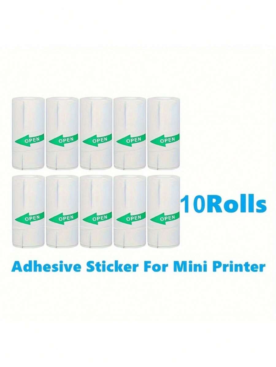 20PCS Mini Printer Paper, 57mm Width White Thermal Paper Self Adhesive ...