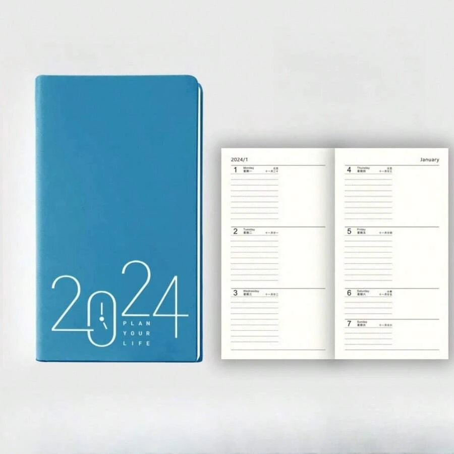 2024 Yearly Daily Planner Notebook A6 Size With Calendar, To-Do List ...