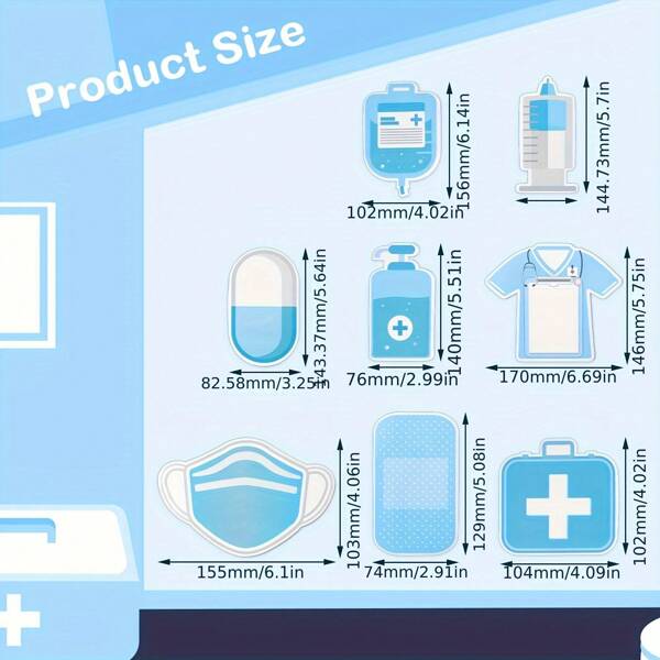 8 Packs Doctor Sticky Notes, Fun Care Self-Adhesive Notes Medical Theme ...
