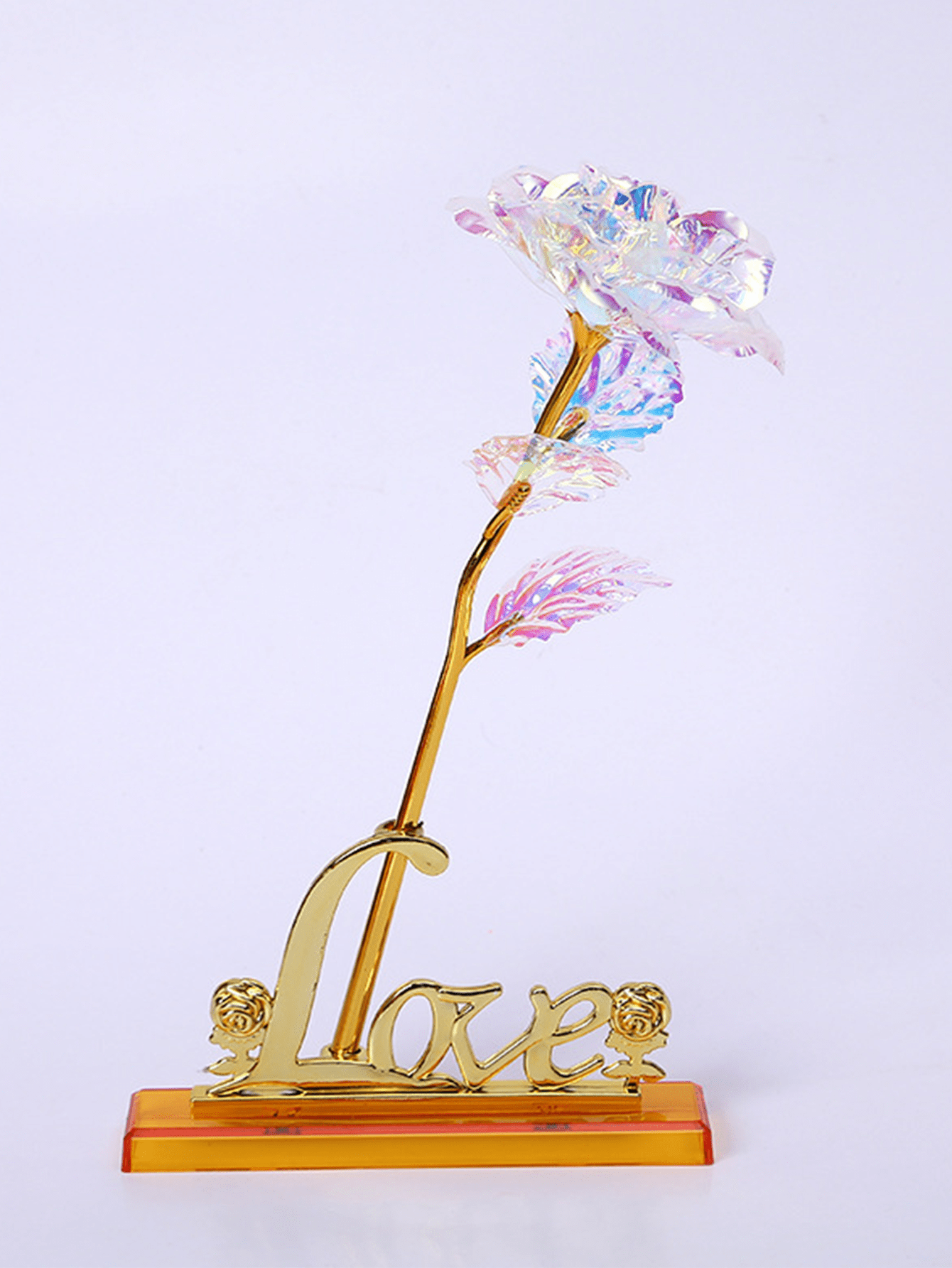 24k Gold Plated Rose Flower Set With Led Light, Creative Valentine'S ...