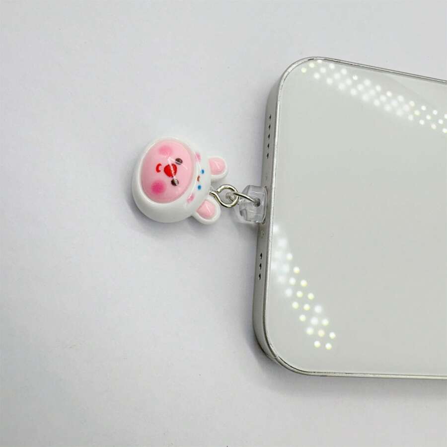 Cute Pig & Rabbit Shaped Dust Plug Pendant For Mobile Phone Charging ...