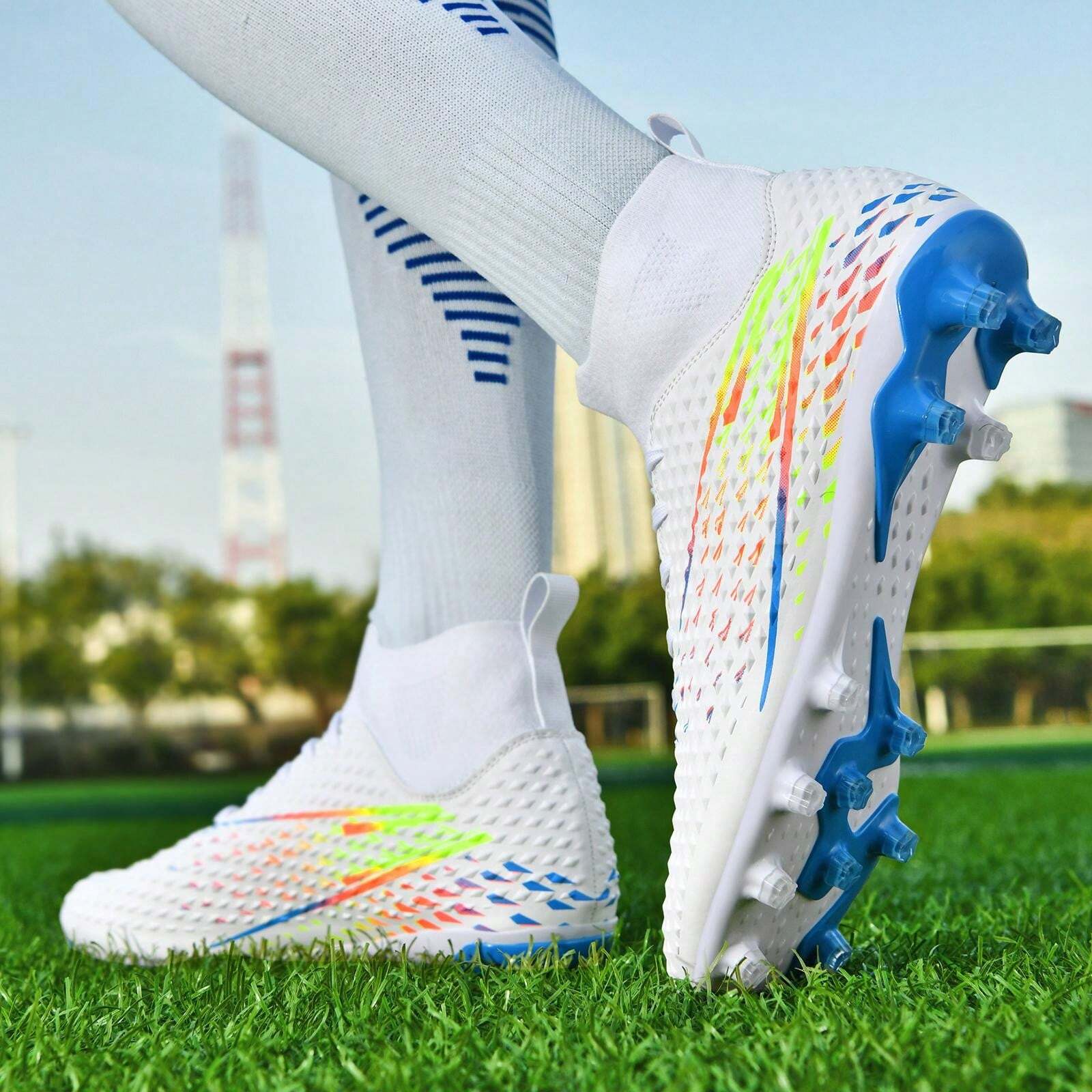 A Pair Of New Men\ Professional High-Top Football Boots, Youth And ...