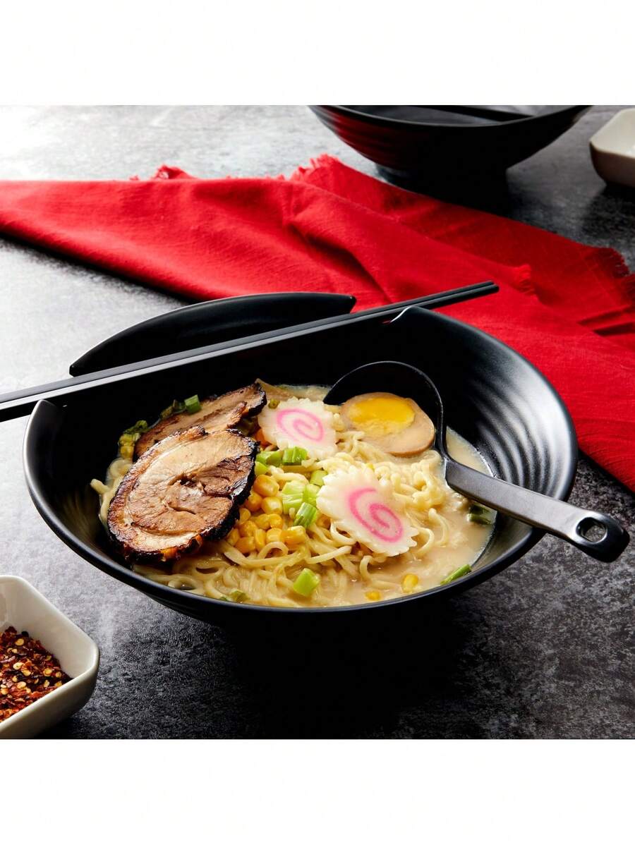 JUVALE Large Melamine Soup Bowls With Chopsticks And Spoons For Ramen ...