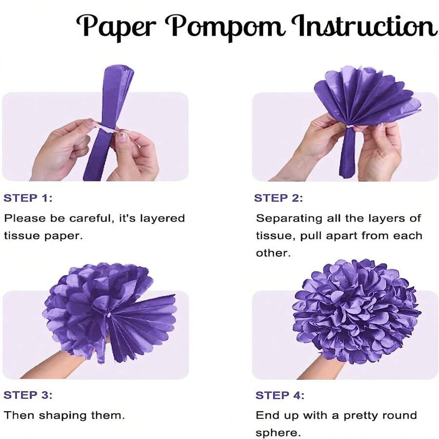 Rustic Pink Tissue Paper Pom Poms For Weddings, Engagements, And Baby Showers - Dots Paper ...