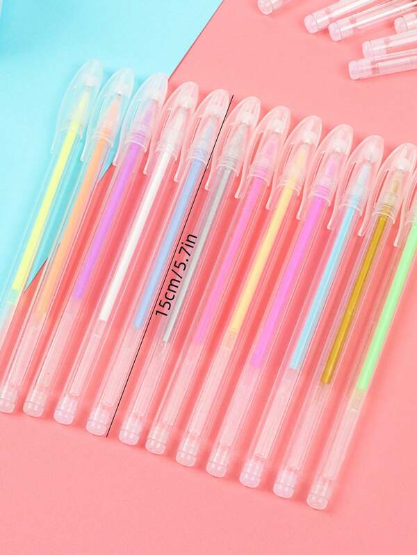 1 Pack Of 12 Needle-Tip Highlighter Pastel Color Pens For Bullet ...
