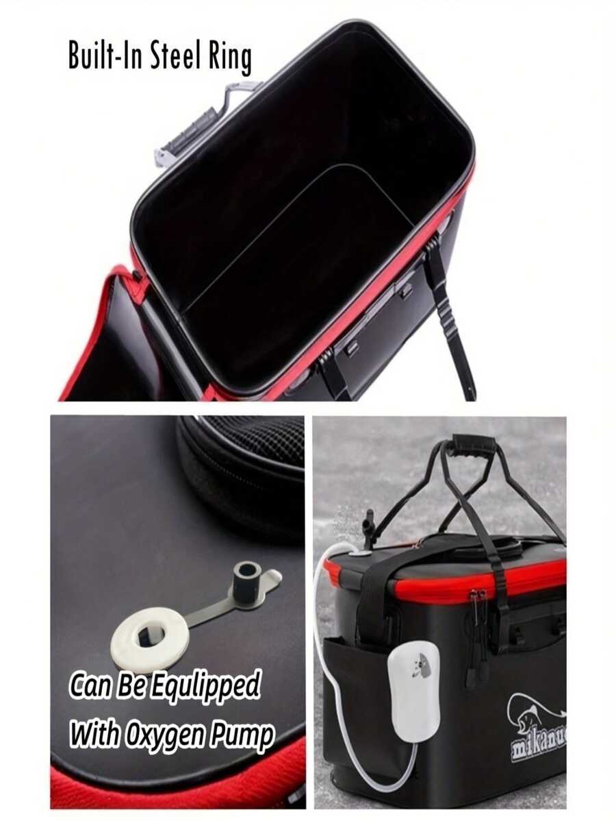 Portable EVA Fishing Bag, Collapsible Fishing Bucket Live Fish Box ...