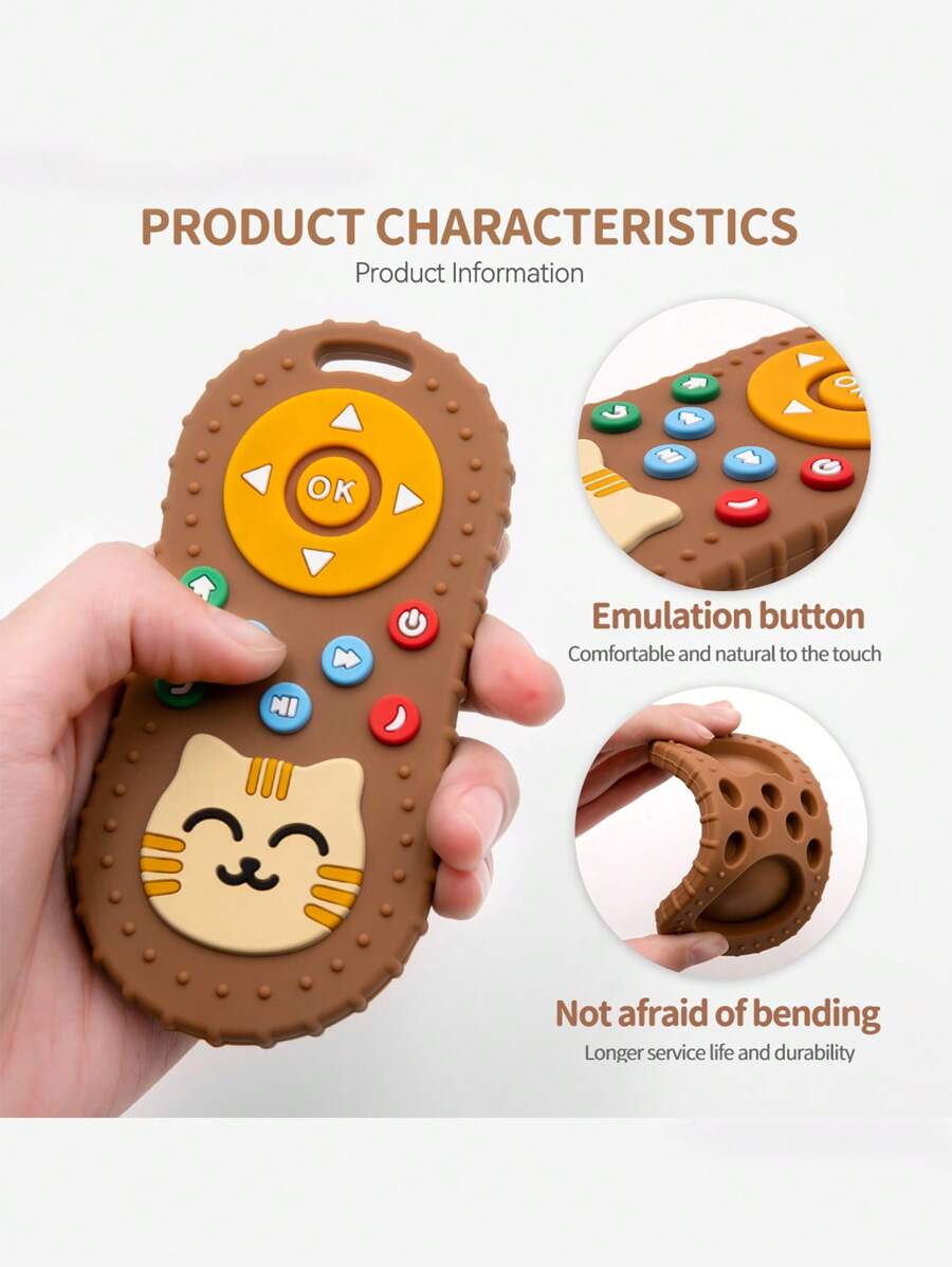 1pc Silicone Teether Toy Shaped Like A Remote Control, Made Of Soft ...