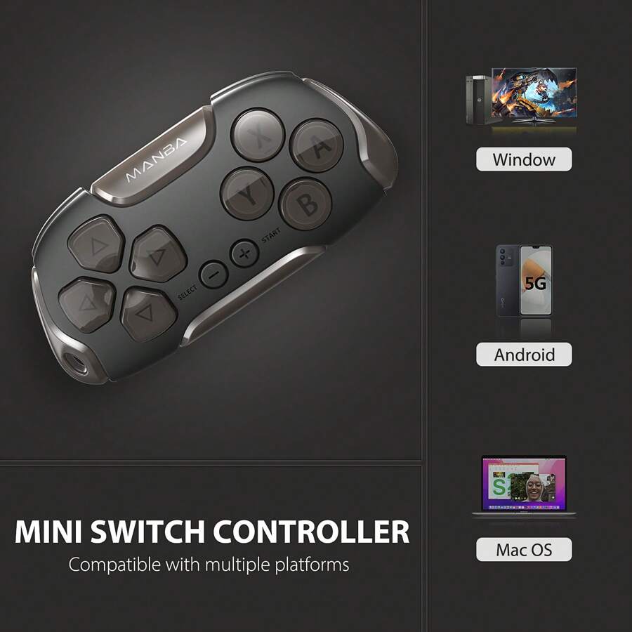 Mini contrôleur sans fil, télécommande Anki compatible avec Switch/OLED, Windows, MacOS et ...