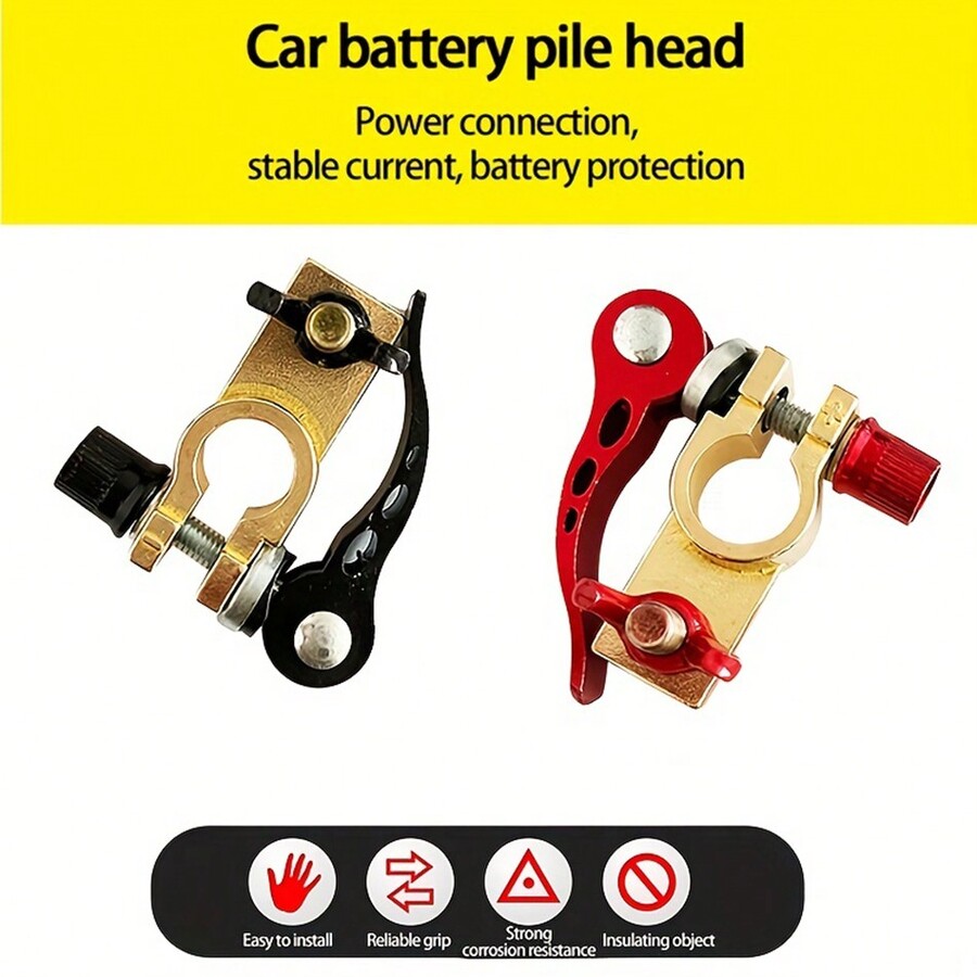 Brass Car Battery Terminal Clamp Copper Battery Connector Boat Battery ...