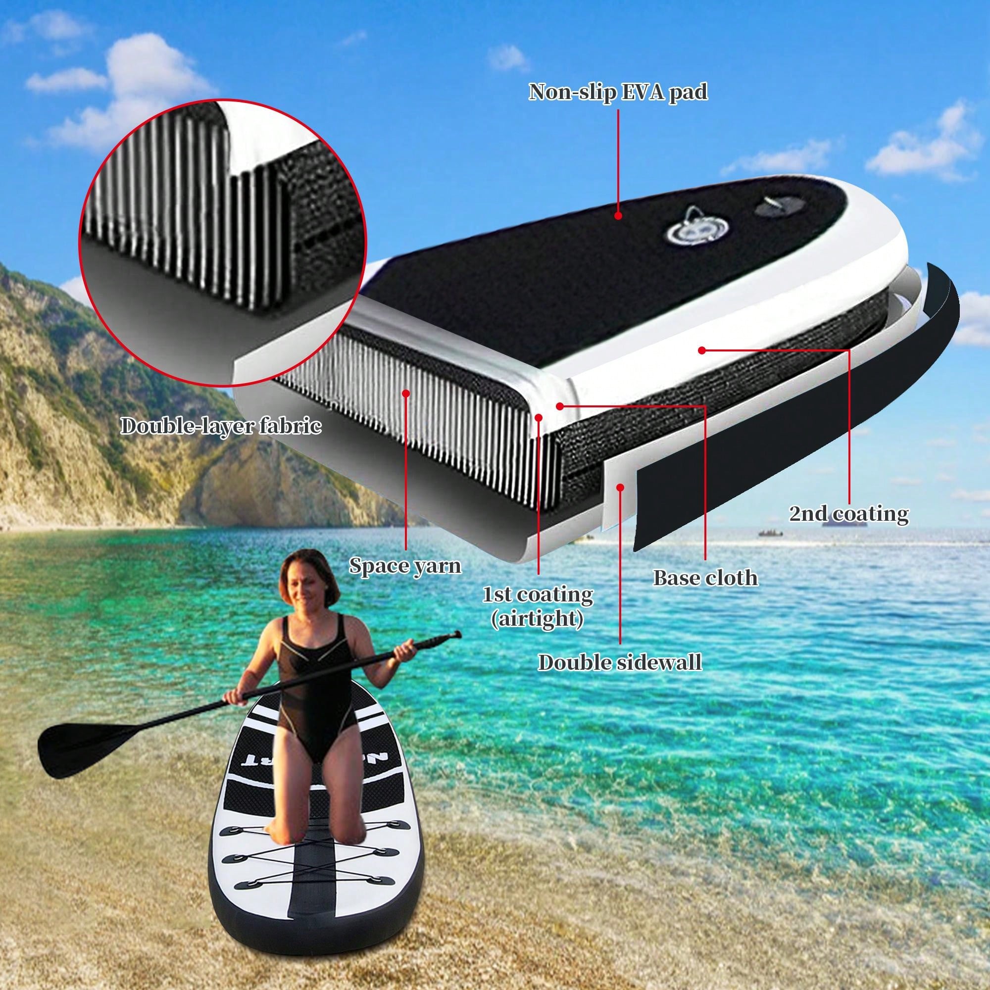 Inflatable Surfboard Stand Up Paddle Board Outdoor Water Sport For ...