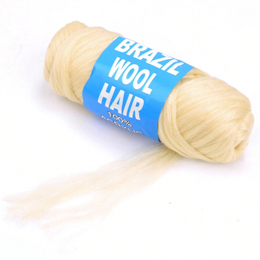 4pcs Brazilian Yarn Wool Hair For Braids Braiding Hair With Yarn 100% ...