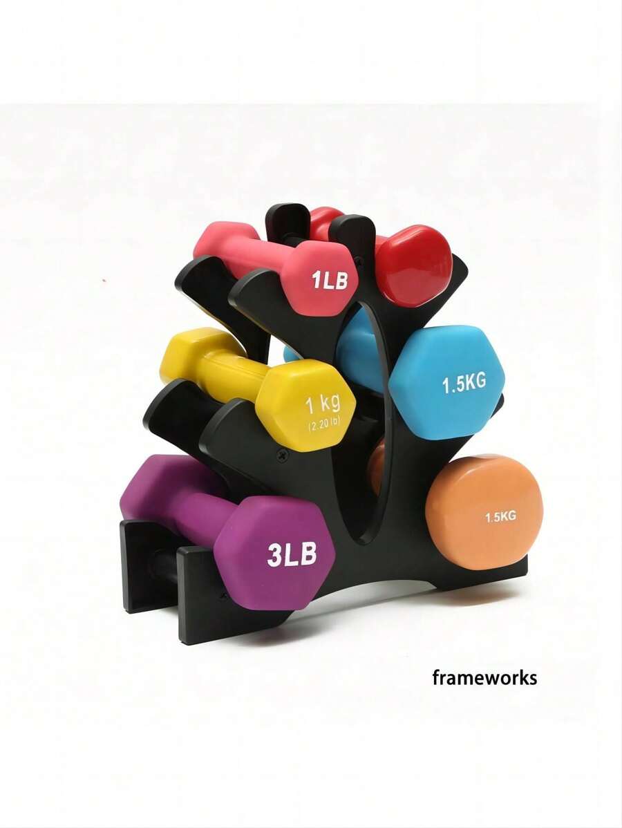 1pc Small Dumbbell Rack For Home Gym, 3-Tier Dumbbell Shelf, Tree ...