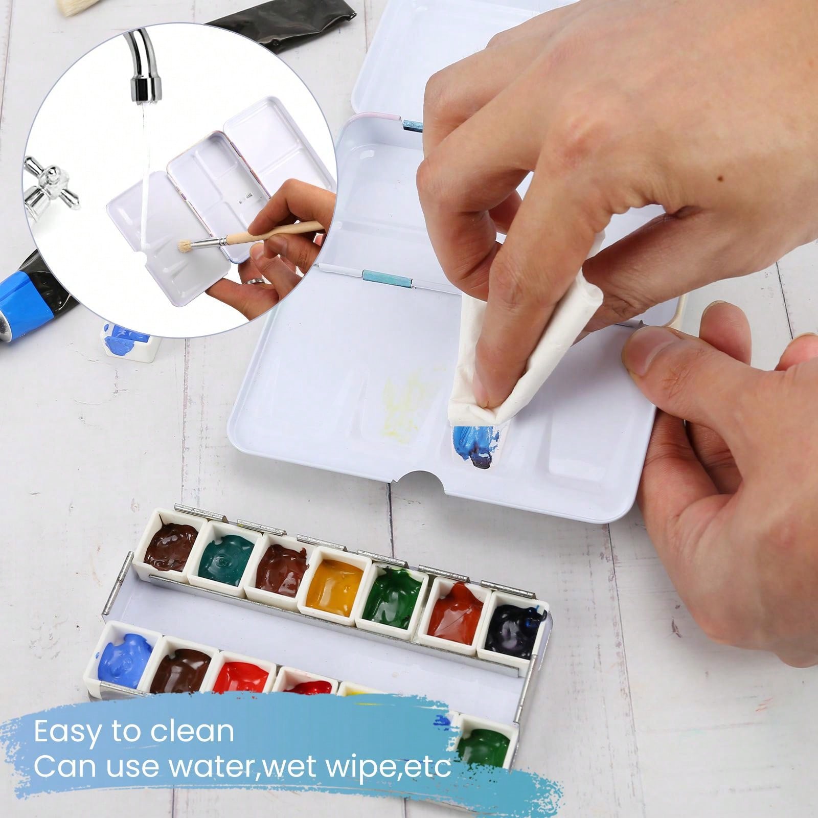 Empty Watercolor Palette, Empty Watercolor Tins Box Palette Paint Case ...