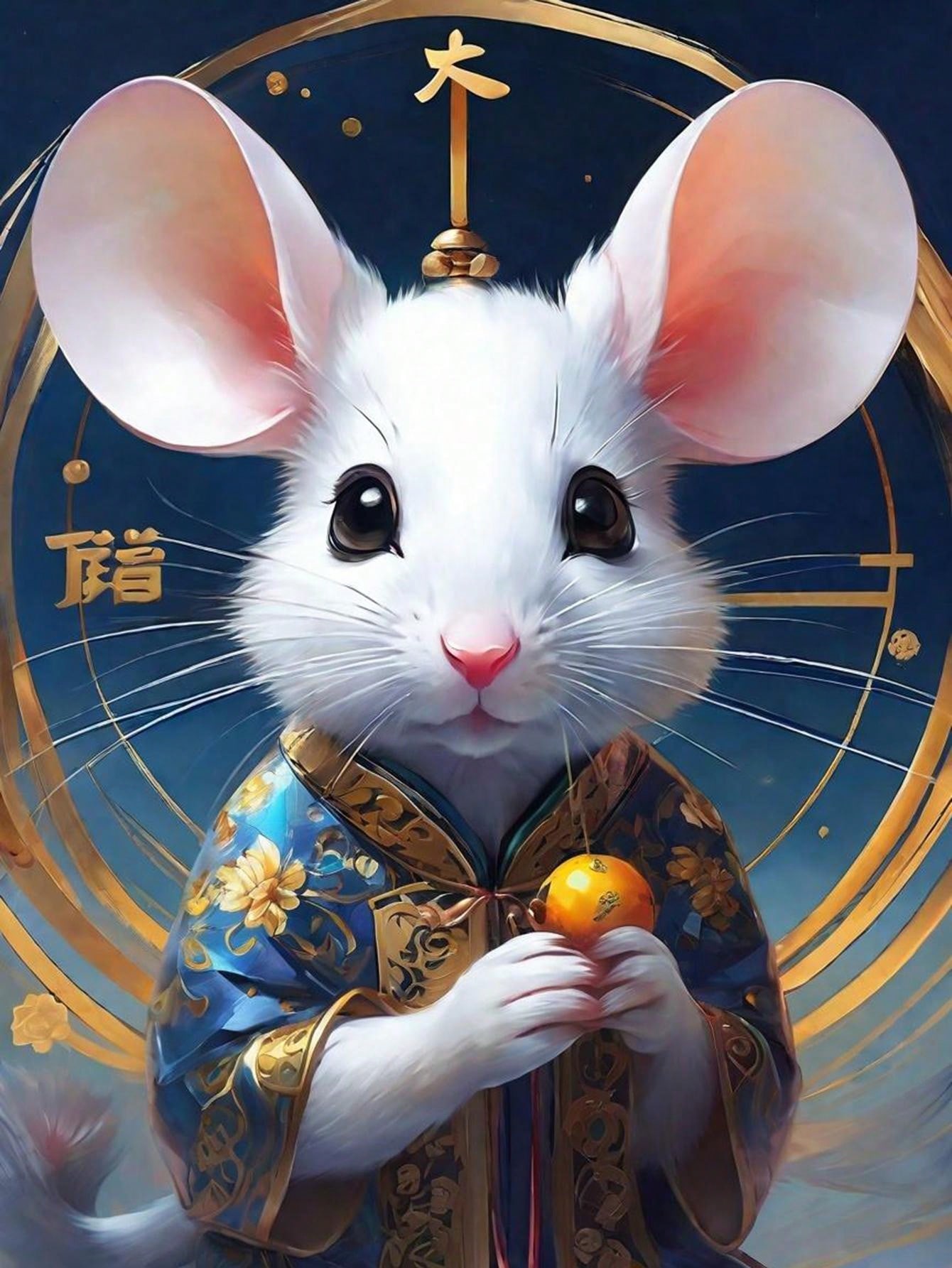 1 Set Tang Suit Dressed Mouse Diy Oil Painting Style Chinese ...