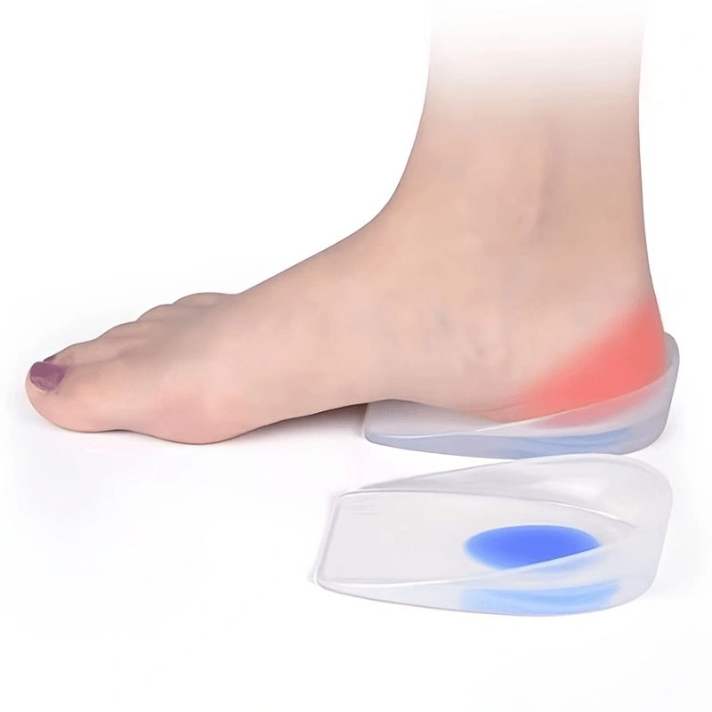 1pair White Half-Size Pure Silicone U-Shaped Heel Cushion, Clear & Slip ...