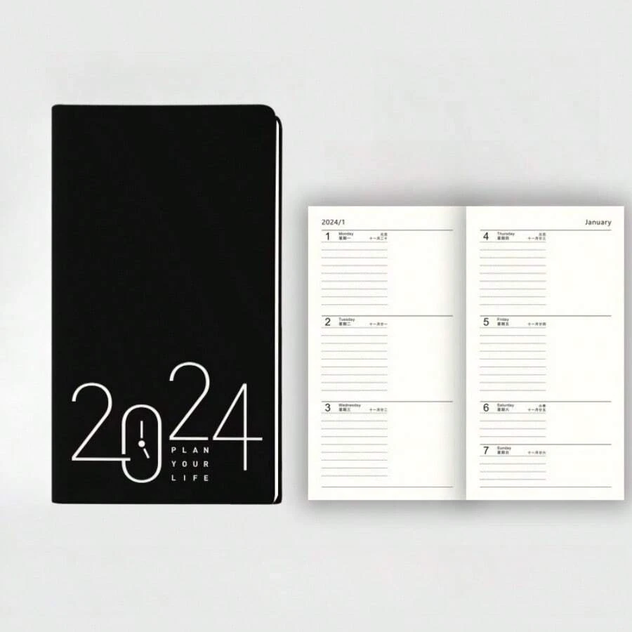 2024 Daily Planner Notebook, A6 Size, With Calendar, Schedule And Note ...