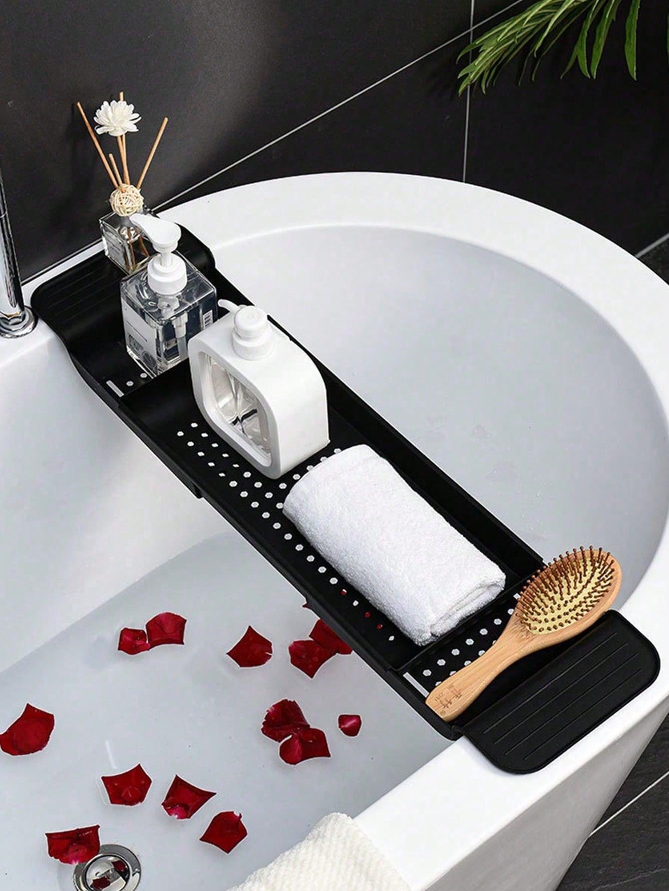 1pc Bathtub Tray, Extendable Bathroom Rack, Simple Style Expandable ...