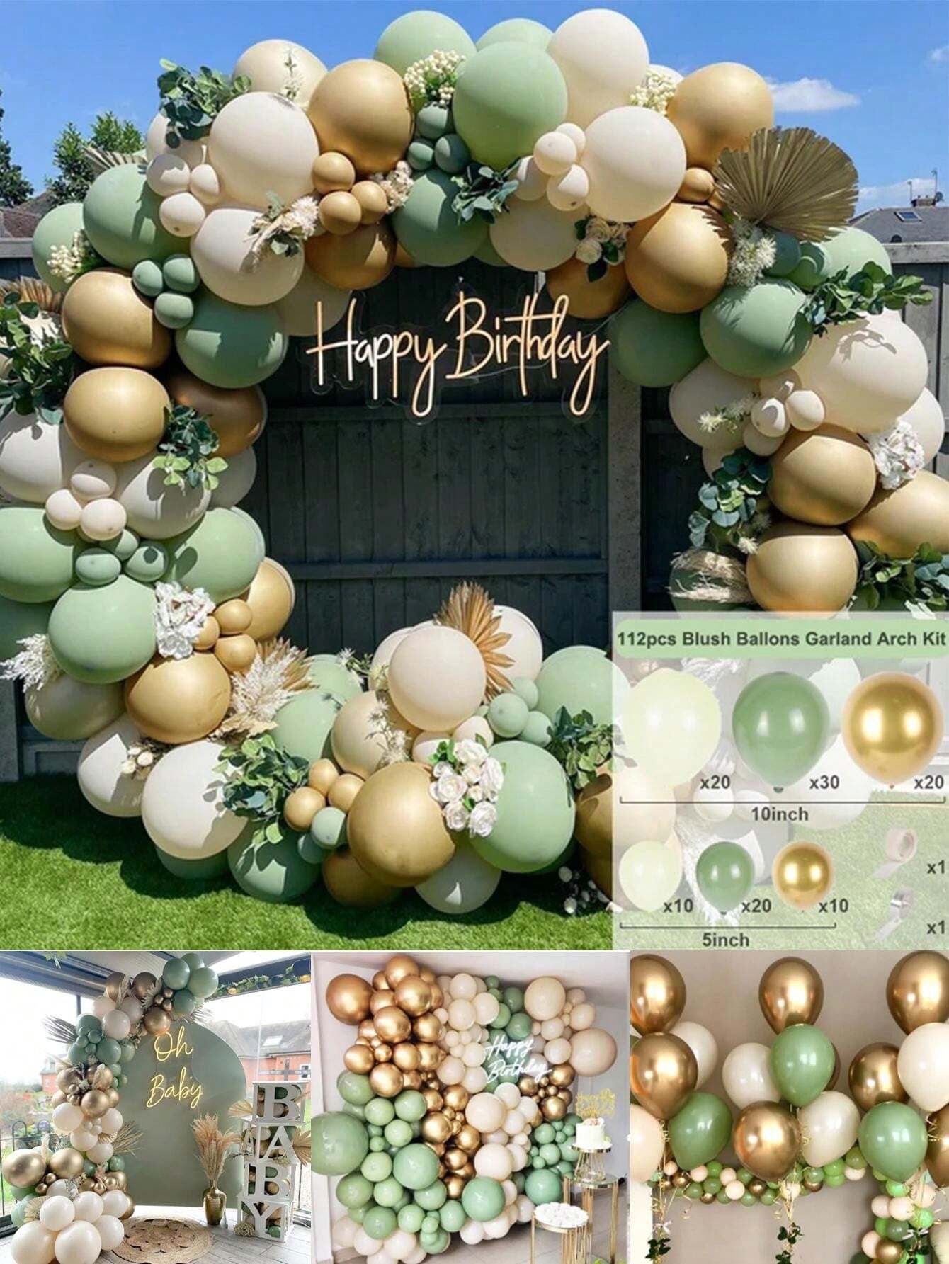 Green Balloon Garland Arch Kit Wedding Baloon Birthday Party Decoration ...