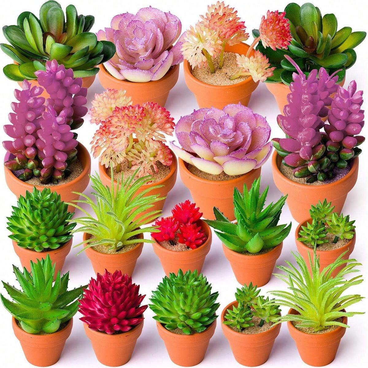 27 Mini Artificial Succulent Plants Unpotted : Fake Succulents Picks ...