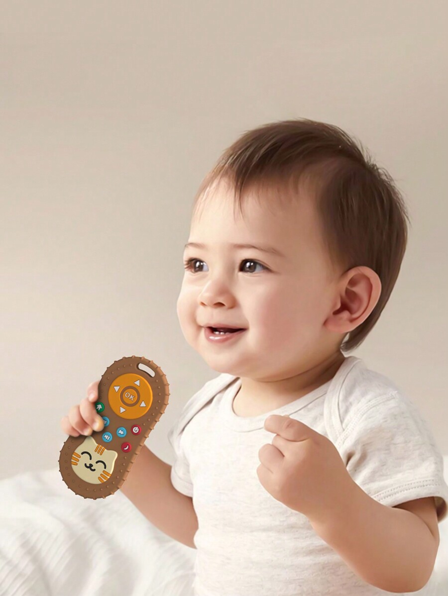 1pc Silicone Teether Toy Shaped Like A Remote Control, Made Of Soft ...