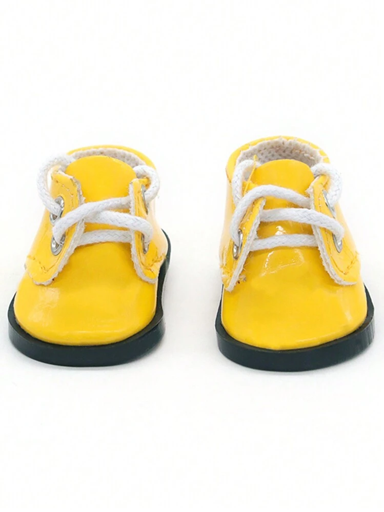 1pair 14 Inch Doll Shoes Yellow Patent Leather Shoes With Laces Suitable For 14 Inch American Dolls SHEIN Singapore