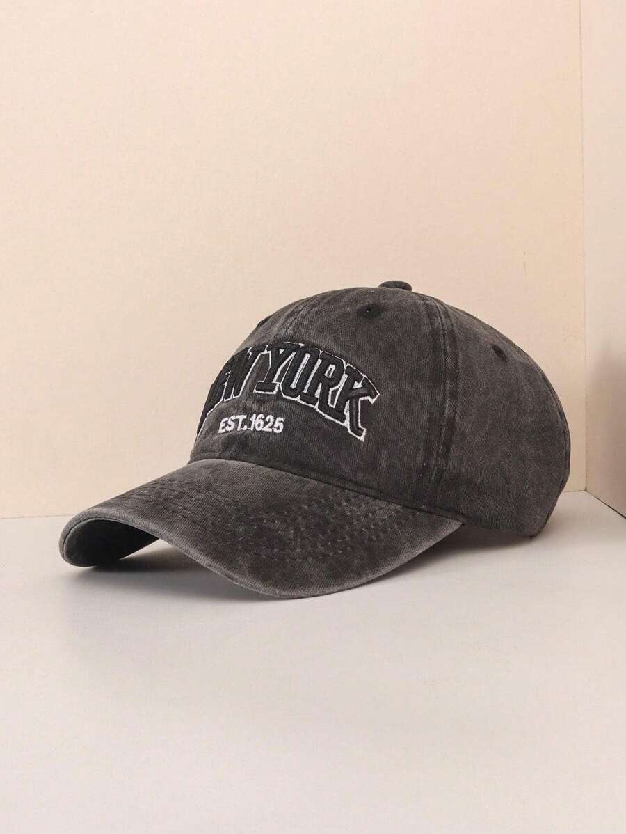 1pc Unisex Embroidered NEW YORK Washed Baseball Cap Outdoor Adjustable ...