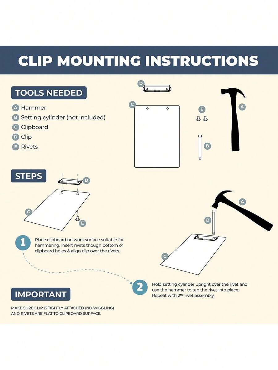 20-Pack Mountable Clipboard Clips With Screws - 4 Inch Metal Clamp With ...