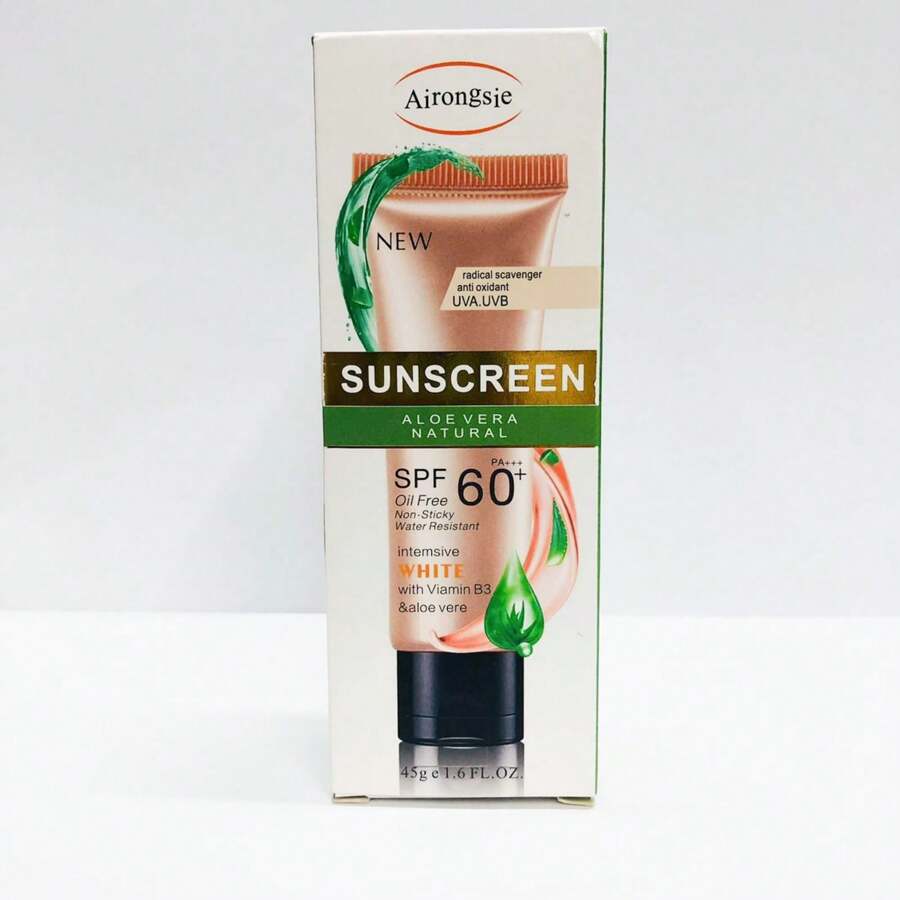 Sunscreen Cream With Aloe Vera And Natural Tone SPF60. Moisturizer ...
