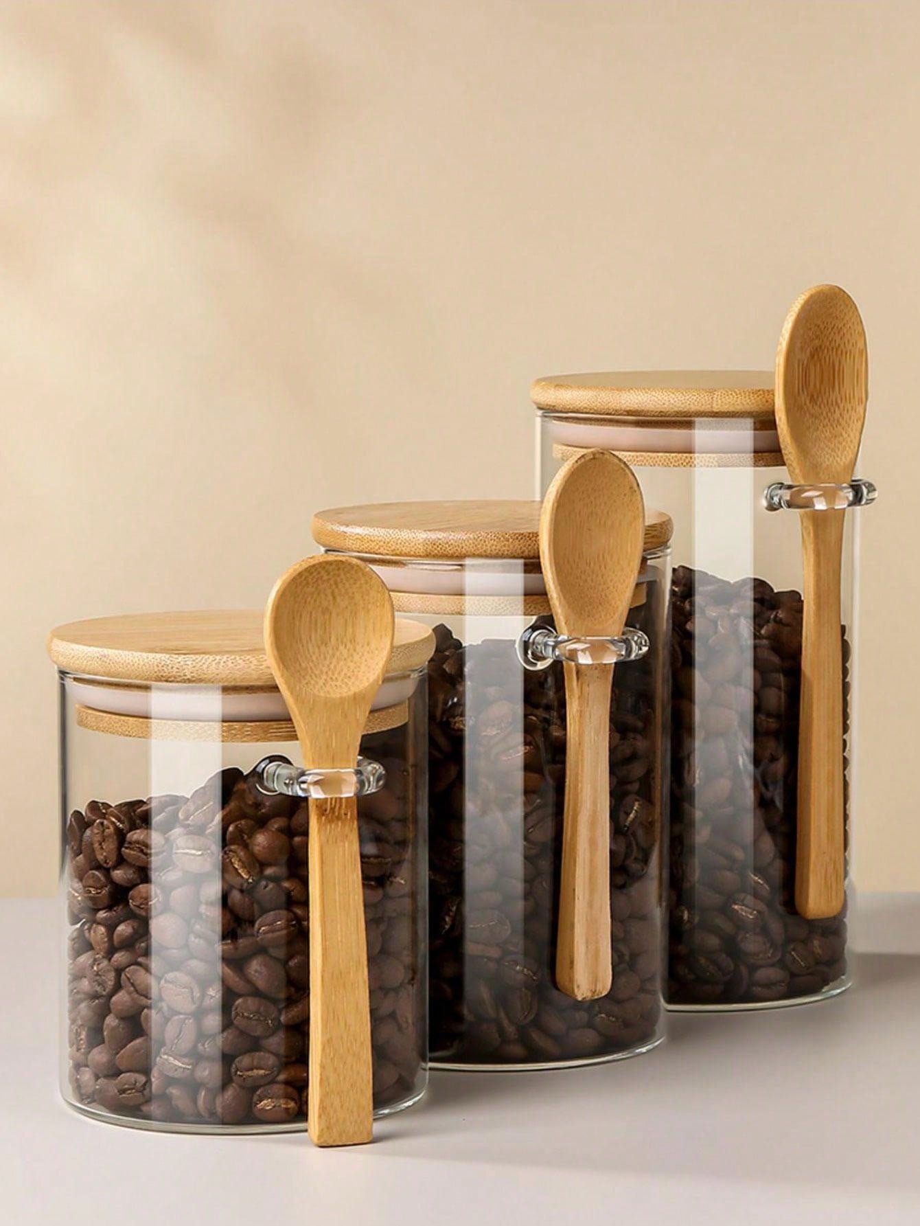 Coffee Bean Canister, Seal Storage Container For Coffee Powder, Glass ...
