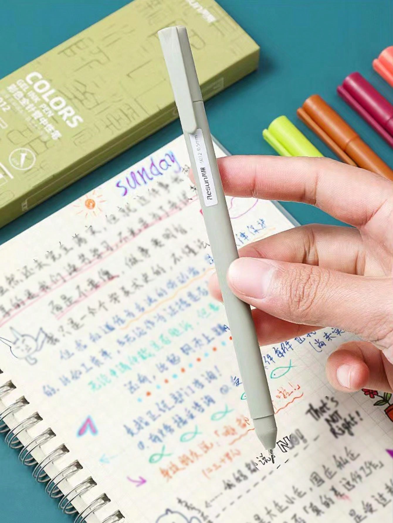 5-Pack Morandi Color Gel Pens With 0.5mm Black Refills - Add A Pop Of ...