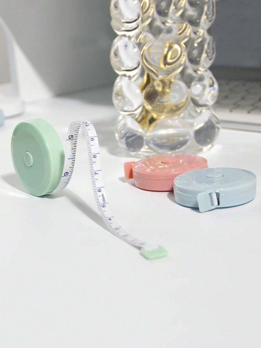 1pc Automatic Retractable Mini Cute White Measuring Tape, Portable Tape ...