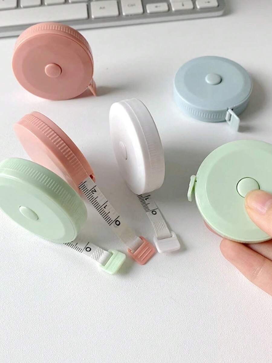 1pc Automatic Retractable Mini Cute White Measuring Tape, Portable Tape ...