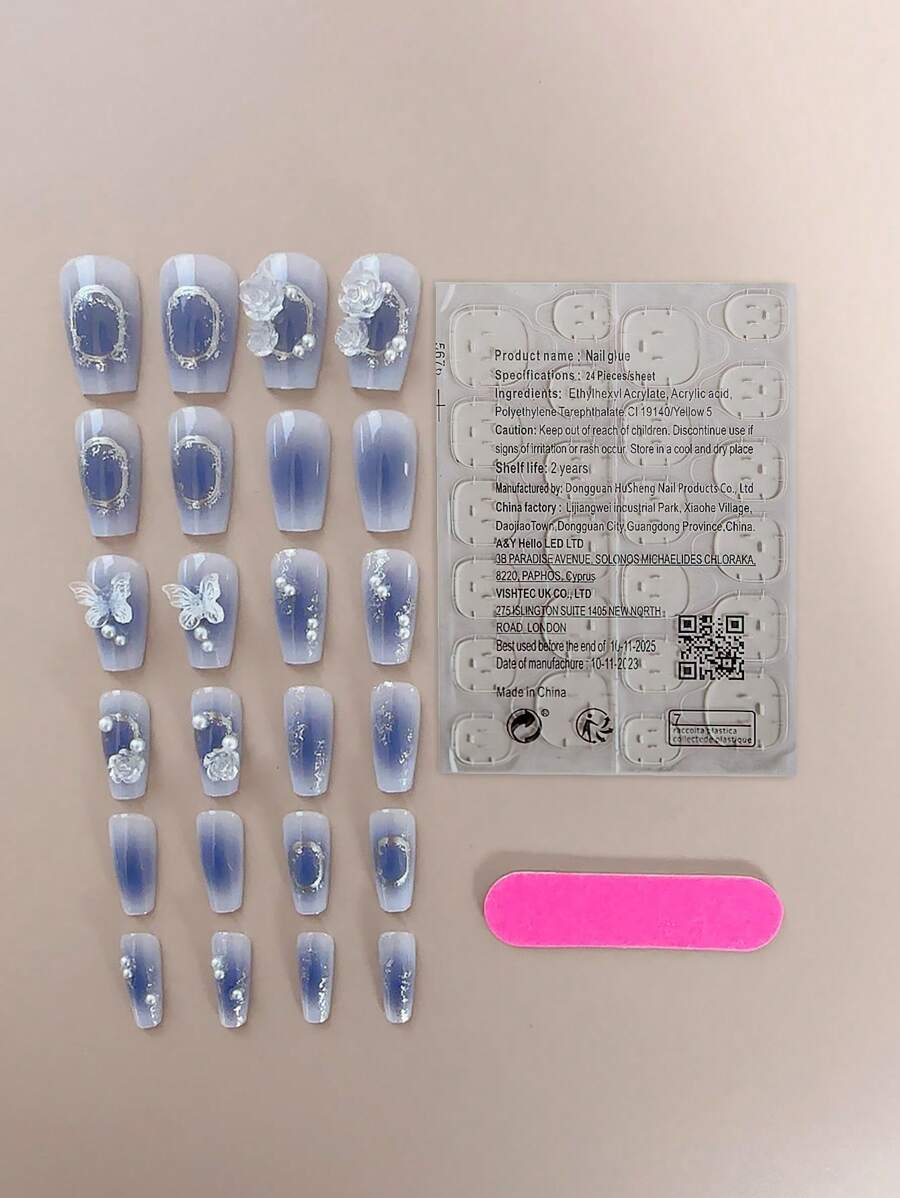 24pcs Short T-shaped Press On Nails For Instant Transformation ...