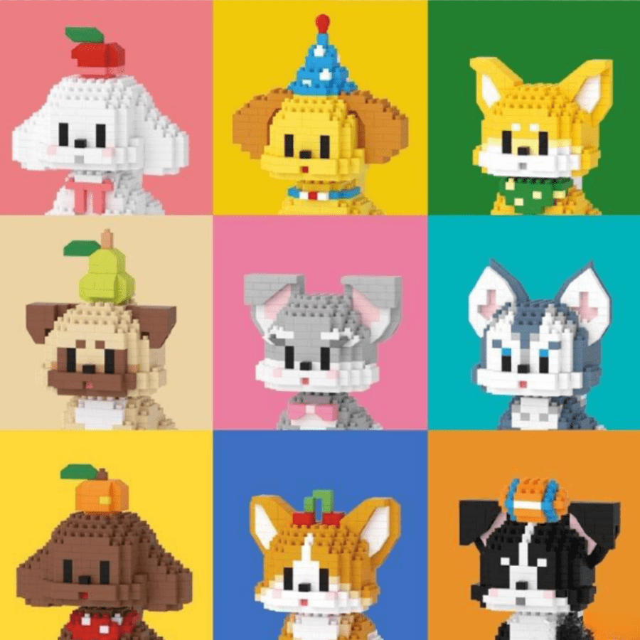 1pc Dog Shaped Building Blocks Puzzle Toy, Can Be Assembled Into Two ...