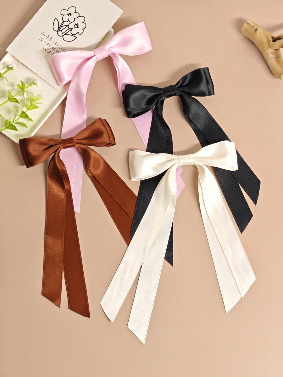 2pcs/Set Large Hair Bows For Women, Satin Double Layer Big Hair Clips ...