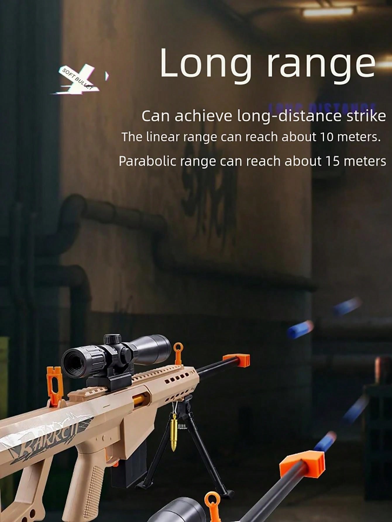 Diy Assembled Eva Foam Bullet Shell Barret M81a1 Soft Bullet Toy Gun ...