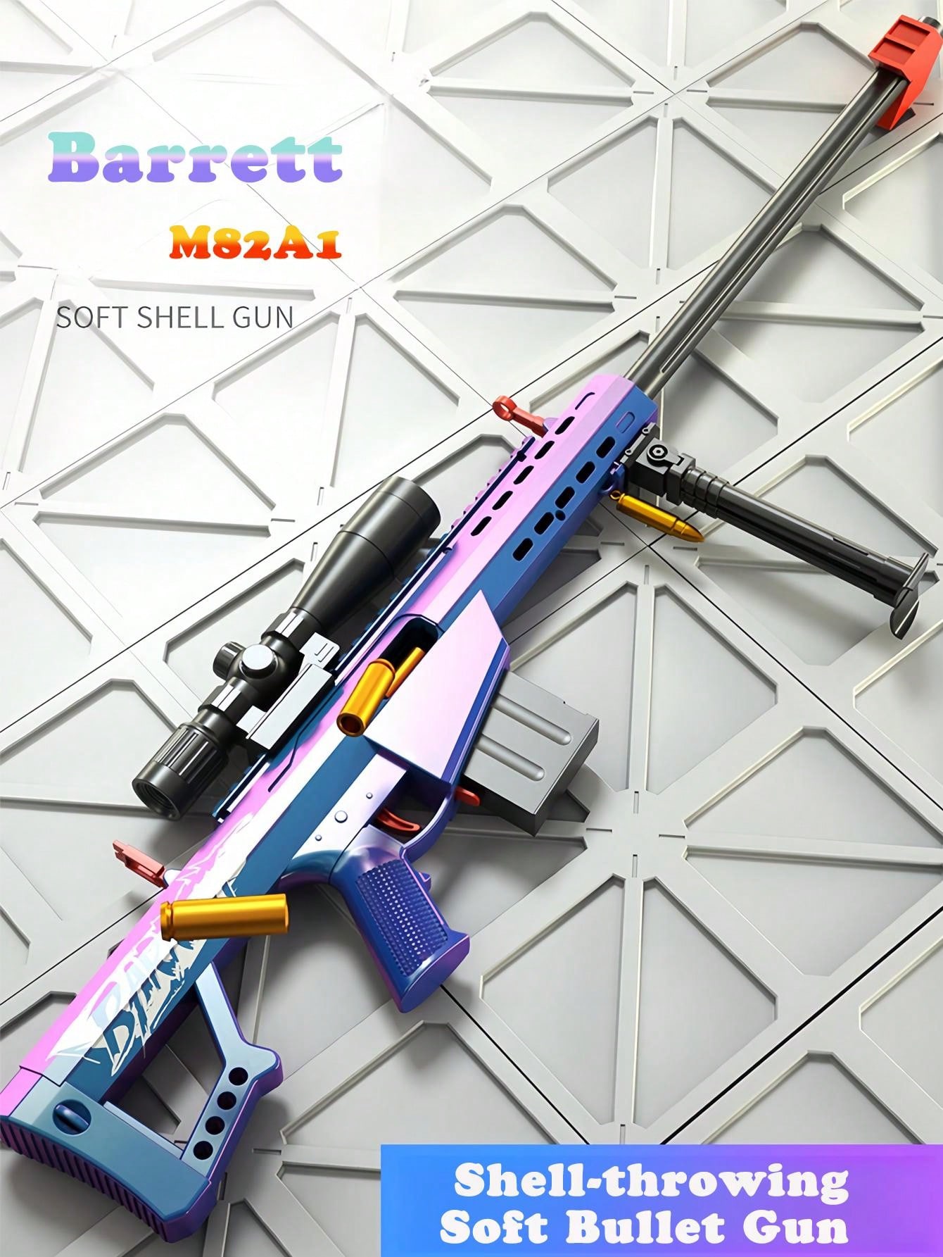 Diy Assembled Eva Foam Bullet Shell Barret M81a1 Soft Bullet Toy Gun ...