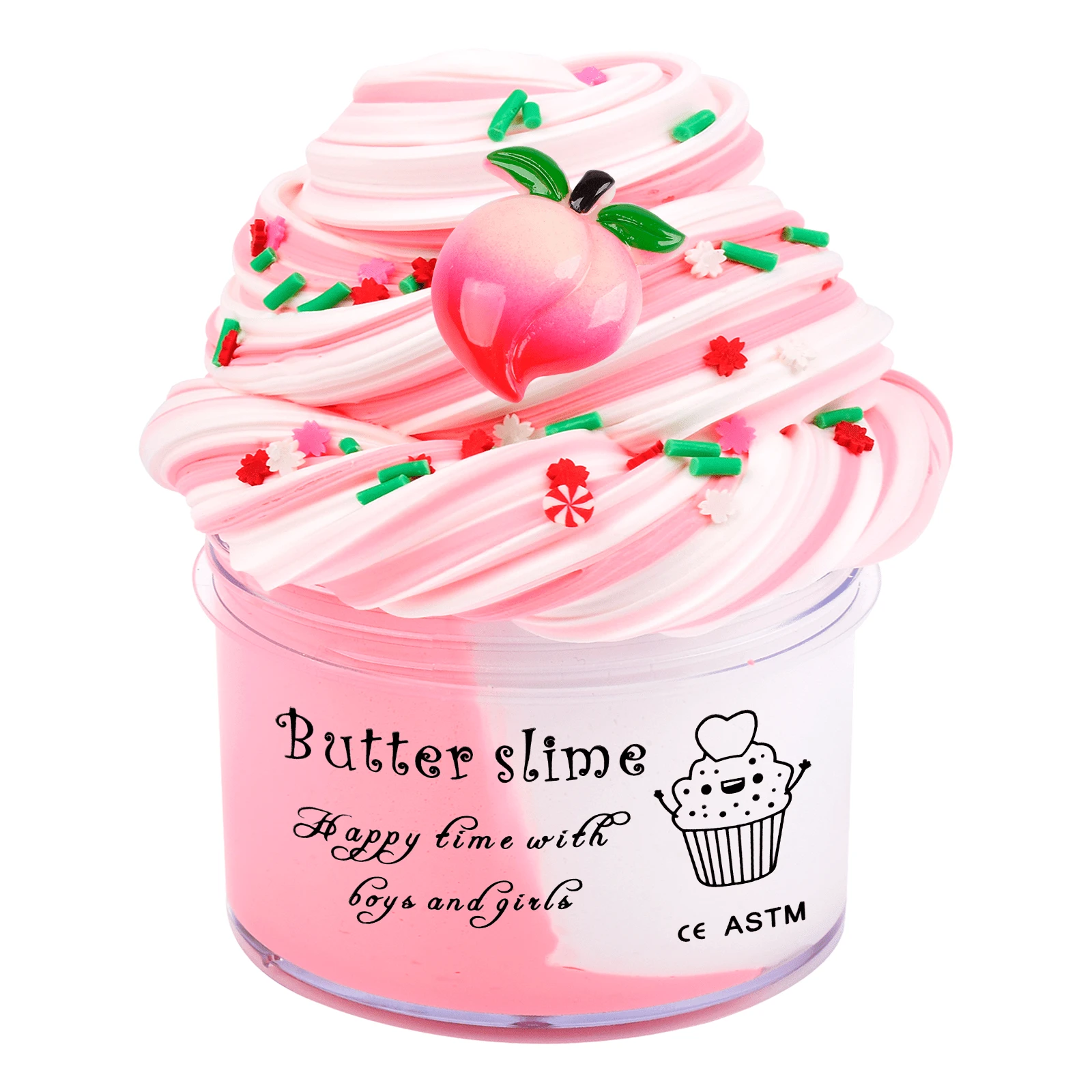 100ml Single Tank,Rose Pink,Dual Colors Slime Set, Butter Slime Kit ...
