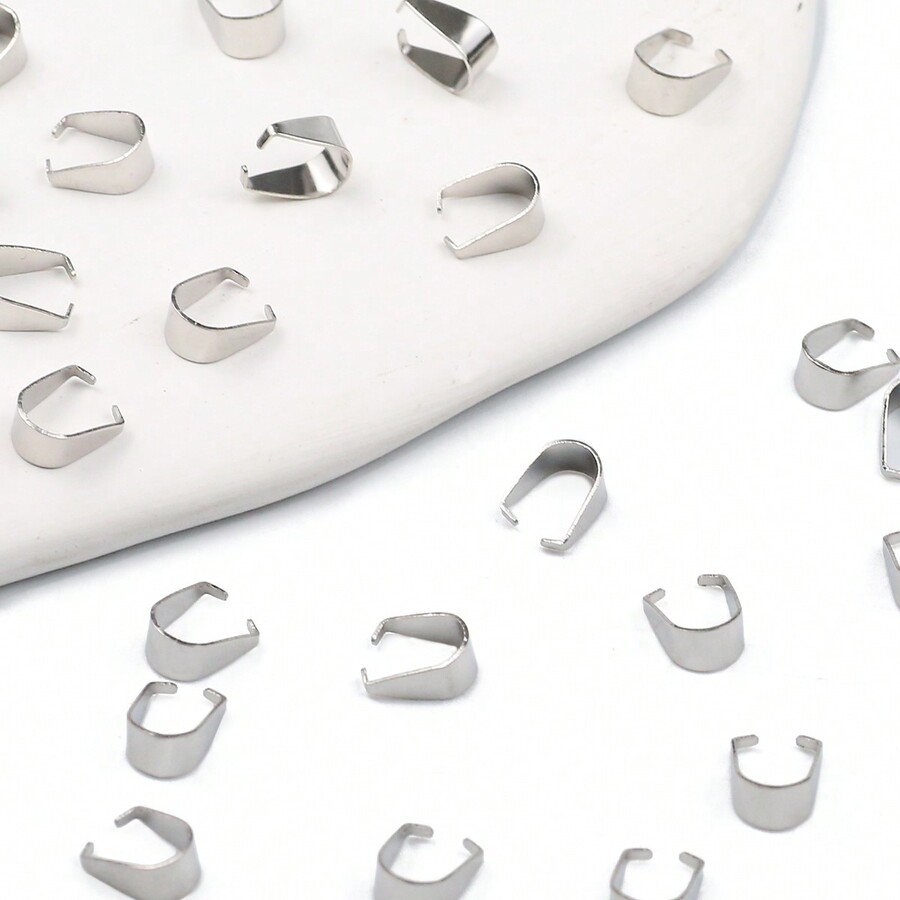 100pcs Stainless Steel Peanut Shaped Clasps For Diy Jewelry Making, No ...