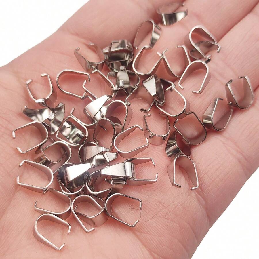 100pcs Stainless Steel Peanut Shaped Clasps For Diy Jewelry Making, No ...