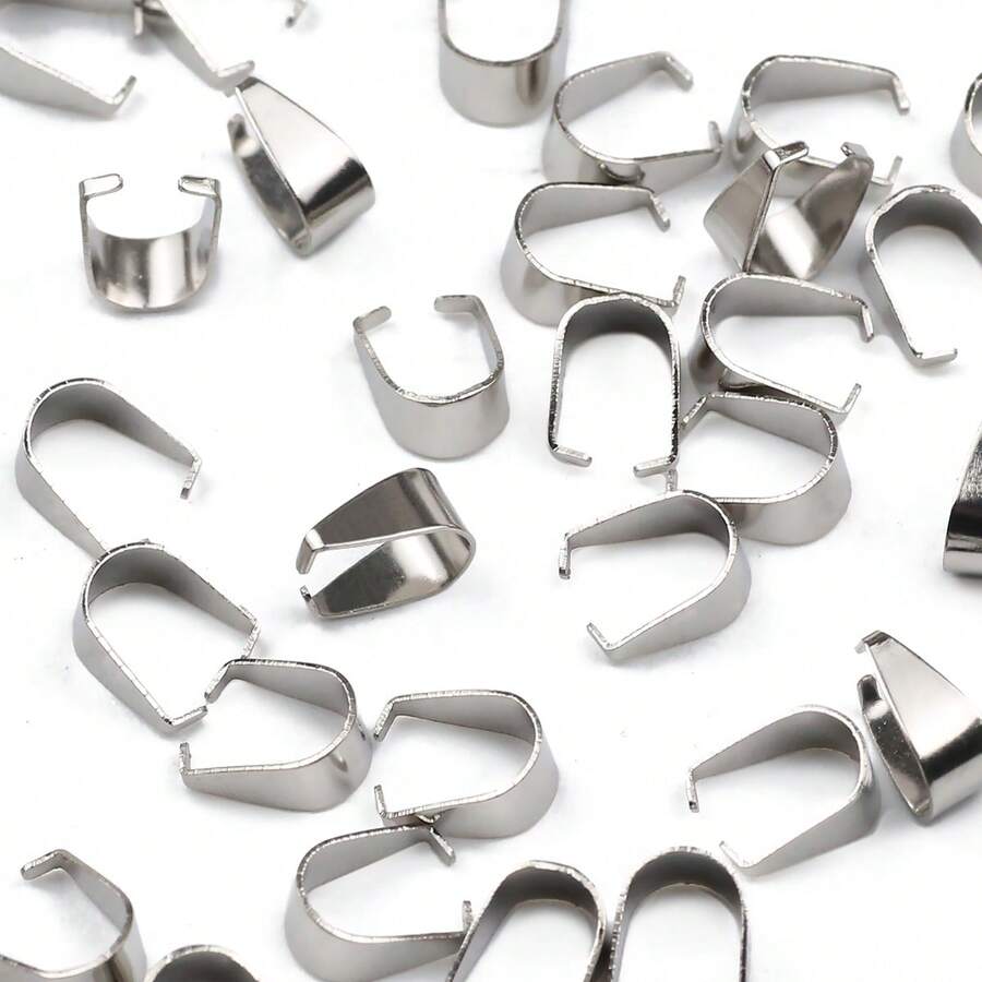 100pcs Stainless Steel Peanut Shaped Clasps For Diy Jewelry Making, No ...