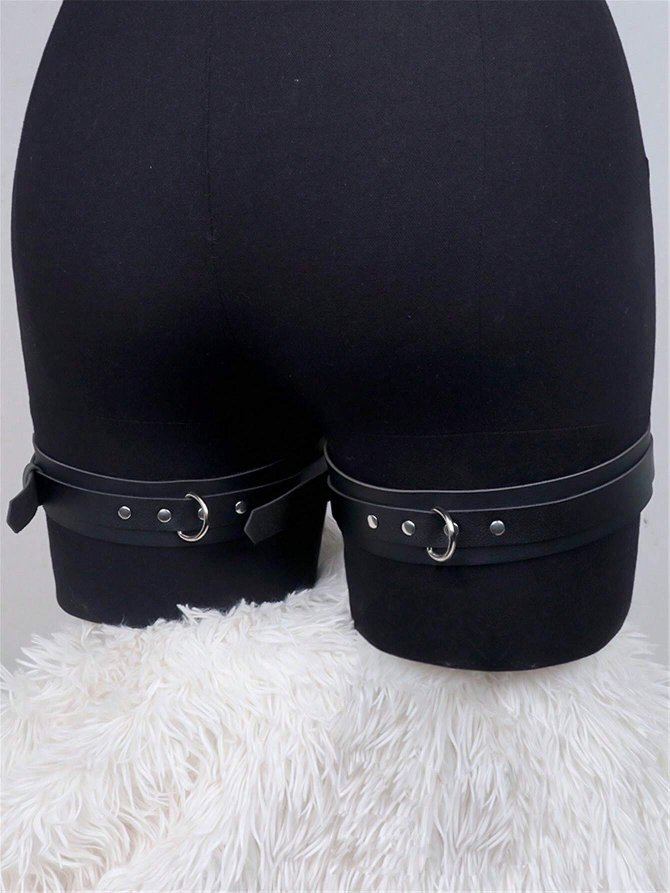 1pair Women's Leather Thigh Harness With Restraint Straps And ...