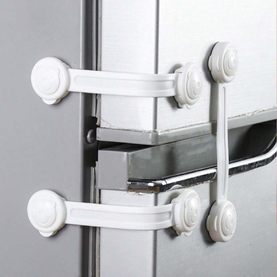 3pcs Baby Safety Locks With Bear Design, Long Buckle Drawer Lock ...