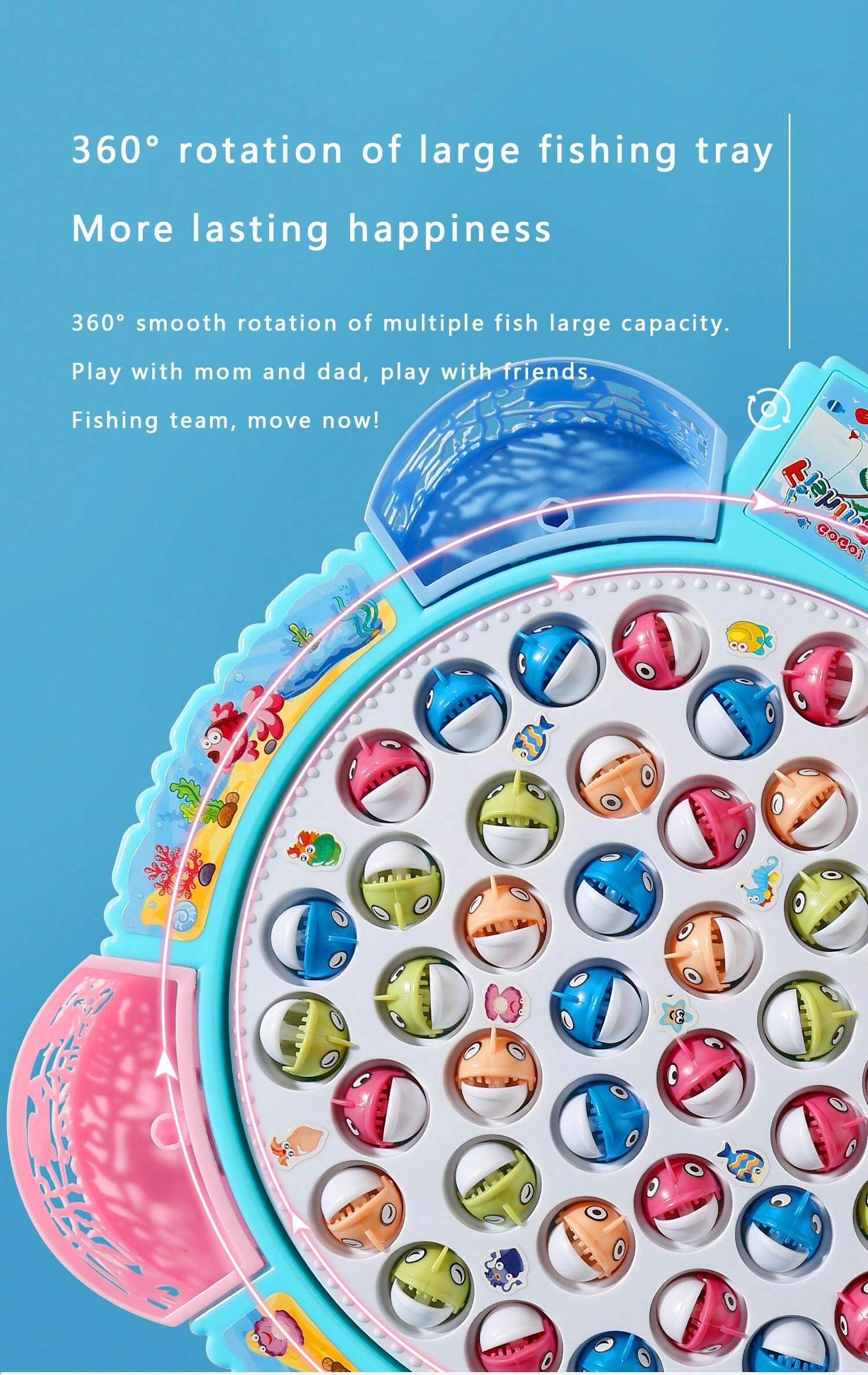Juguetes de pesca con anzuelo, juegos de pesca con rotación y música ...